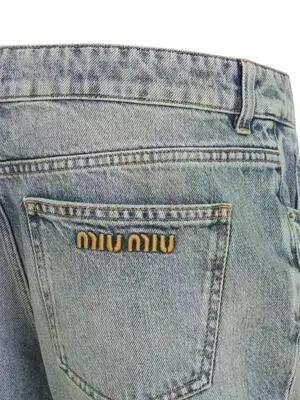 Miu Miu Logo-embroidered Flared Jeans