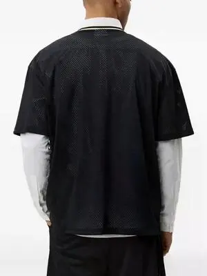 LES DEUX Logo-embroidered Mesh T-shirt