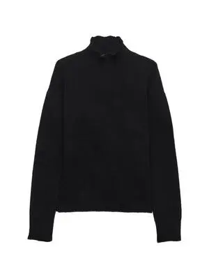 Prada Ribbed-detail Turtleneck Sweater - Black