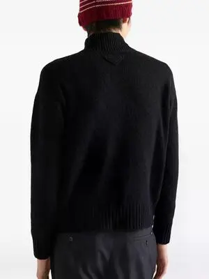 Prada Ribbed-detail Turtleneck Sweater