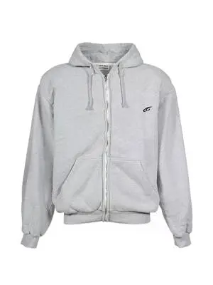 GREG ROSS Shoulder-pad Zip-up Hoodie - Grey