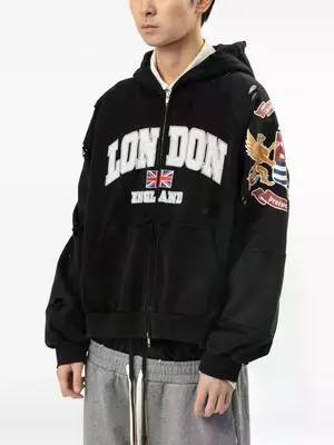 PROTOCOL INDEX London Graphic-print Hoodie - Black
