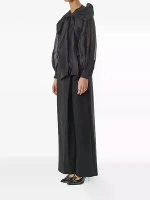 Karl Lagerfeld Oversize-bow Puff-sleeve Blouse