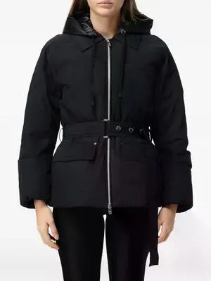 Moose Knuckles Belted Hooded Jacket - Black
