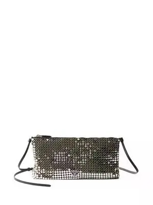 Prada Small Satin And Metal Mesh Shoulder Bag - Silver