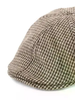 Boggi Milano Coppola Cap Houndstooth Wool Blend