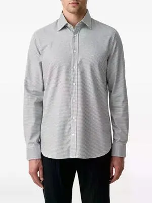 Michael Kors Slim-fit Stretch Cotton Dobby Shirt