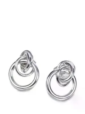 JUSTINE CLENQUET Cara Interlocking Hoop Earrings - Silver