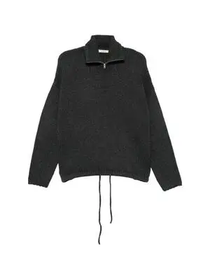 6397 Half-zip Drawstring Sweater - Grey