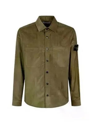 Stone Island Corduroy Compass-patch Shirt - Green