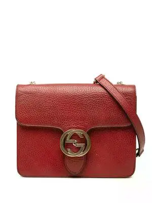 Gucci 2016-2026 Small Dollar Calfskin Interlocking G Crossbody Bag - Red