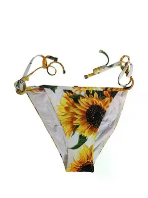 Dolce & Gabbana Sunflower-print Side-tie Bikini Bottoms
