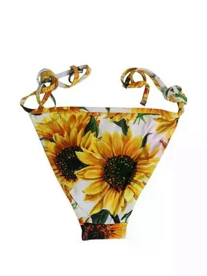 Dolce & Gabbana Sunflower-print Side-tie Bikini Bottoms