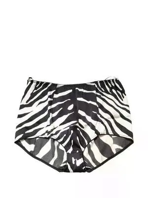 Dolce & Gabbana Zebra-print High-waist Briefs - Black