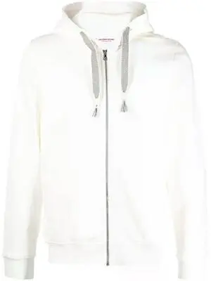 Orlebar Brown Stark Drawstring Zip-up Hoodie - White