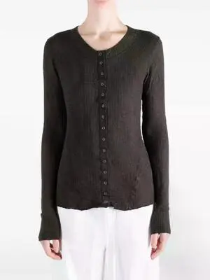 Free People Going Places Ribbed-knit Press-stud Cardigan
