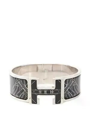 Hermès 2020s Clic Clac H Enamel Bracelet - Silver