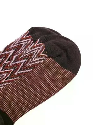 Missoni Zigzag-knit Cotton Socks - Brown