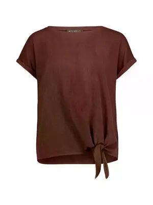 BETTY BARCLAY Knot-detail Short-sleeved T-shirt - Brown