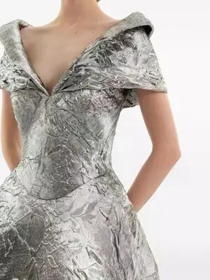 GEMY MAALOUF Off-shoulder Jacquard-effect Gown