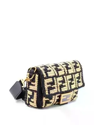 Fendi Baguette Nm Bag Zucca Raffia Small Shoulder Bag