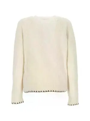 OLIVER LATTUGHI Blanket-stitch Raglan-sleeve Sweater