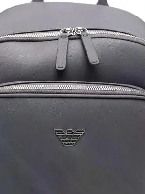 Emporio Armani Logo-plaque Saffiano-effect Backpack