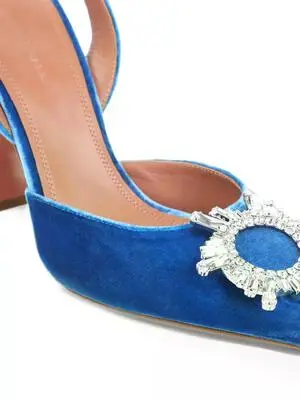 Amina Muaddi Begum Sling 95 Velvet Pumps