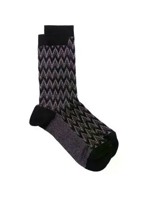 Missoni Zigzag-knit Socks - Black
