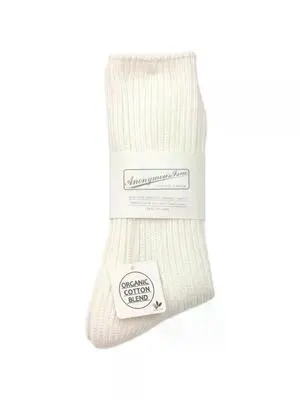 Anonymous Ism Crew Ribbed-knit Socks - Neutrals