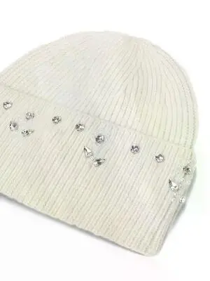 EMME Crystal-embellished Ribbed Beanie Hat