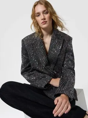 Missoni Jacket With Lapels In Lamé Viscose Blend