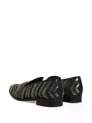 Dolce & Gabbana Bead-embellished Chevron Loafers
