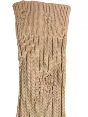 Dolce & Gabbana Distressed Ribbed-knit Socks