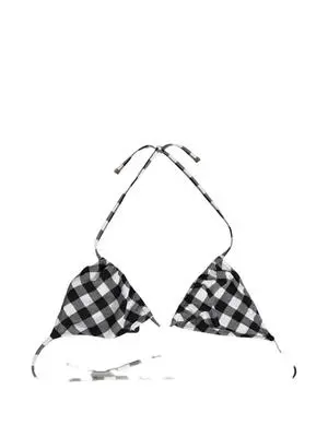 Dolce & Gabbana Gingham-check Halterneck Bikini Top