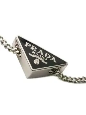 Prada Logo-plaque Bracelet - Silver