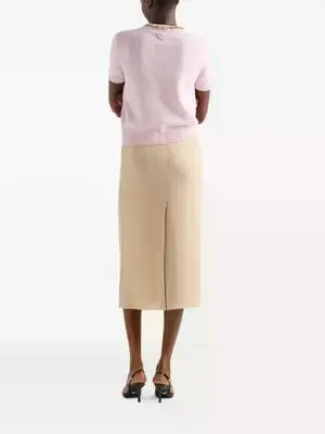 Prada Triple-chiffon Midi Skirt - Neutrals