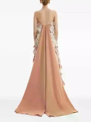 GEMY MAALOUF Strapless Petal-embellished Gown