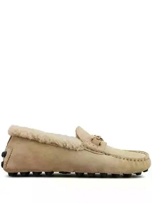 TOD'S Logo-plaque Suede Loafers