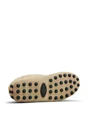 TOD'S Logo-plaque Suede Loafers