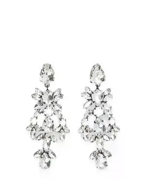 Ermanno Scervino Crystal-embellished Chandelier Earrings - Silver