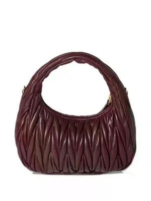Miu Miu Wander Matelassé Nappa Leather Tote Bag - Red
