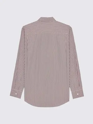 Saint Laurent Striped Cotton Poplin Shirt With Monogram