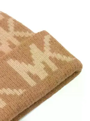 Michael Kors Monogram-knit Beanie Hat