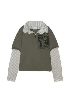 PROTOCOL INDEX Layered Graphic-print Polo Shirt - Neutrals