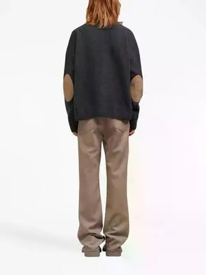 AMI Paris V-neck Elbow Patches Cardigan
