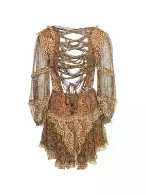 Zimmermann Tali Long-sleeves Mini Dress