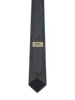 Corneliani Houndstooth-pattern Tie - Blue