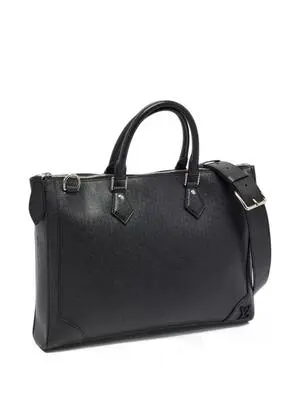 LOUIS VUITTON Taiga Slim Leather Briefcase Tote Bag
