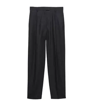 Prada Re-wool Pleated Trousers - Grey